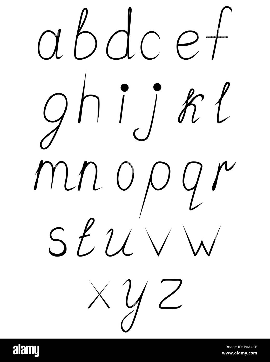 Simple hand drawn alphabet Stock Vector Images - Alamy