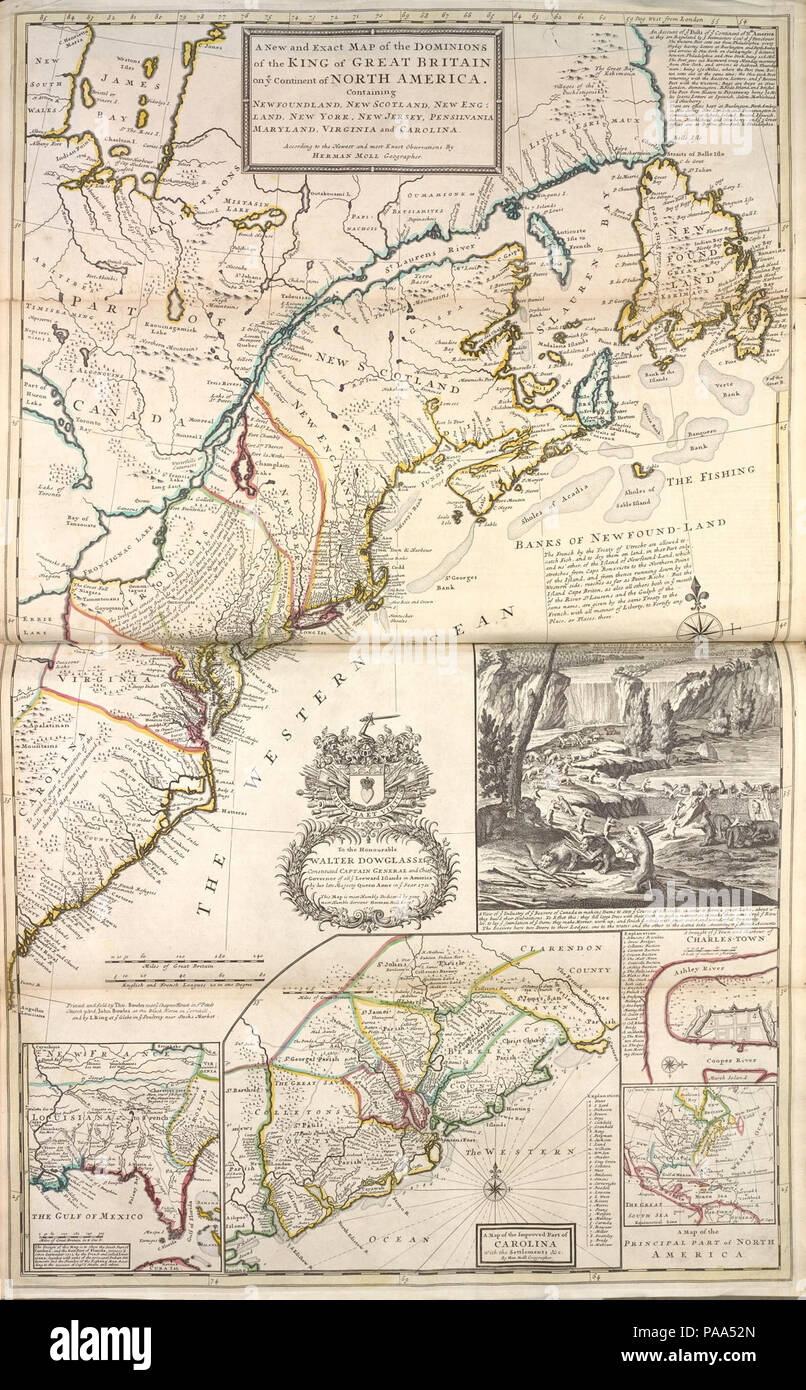 A new and exact map of the dominions of the King of Great Britain on ye ...