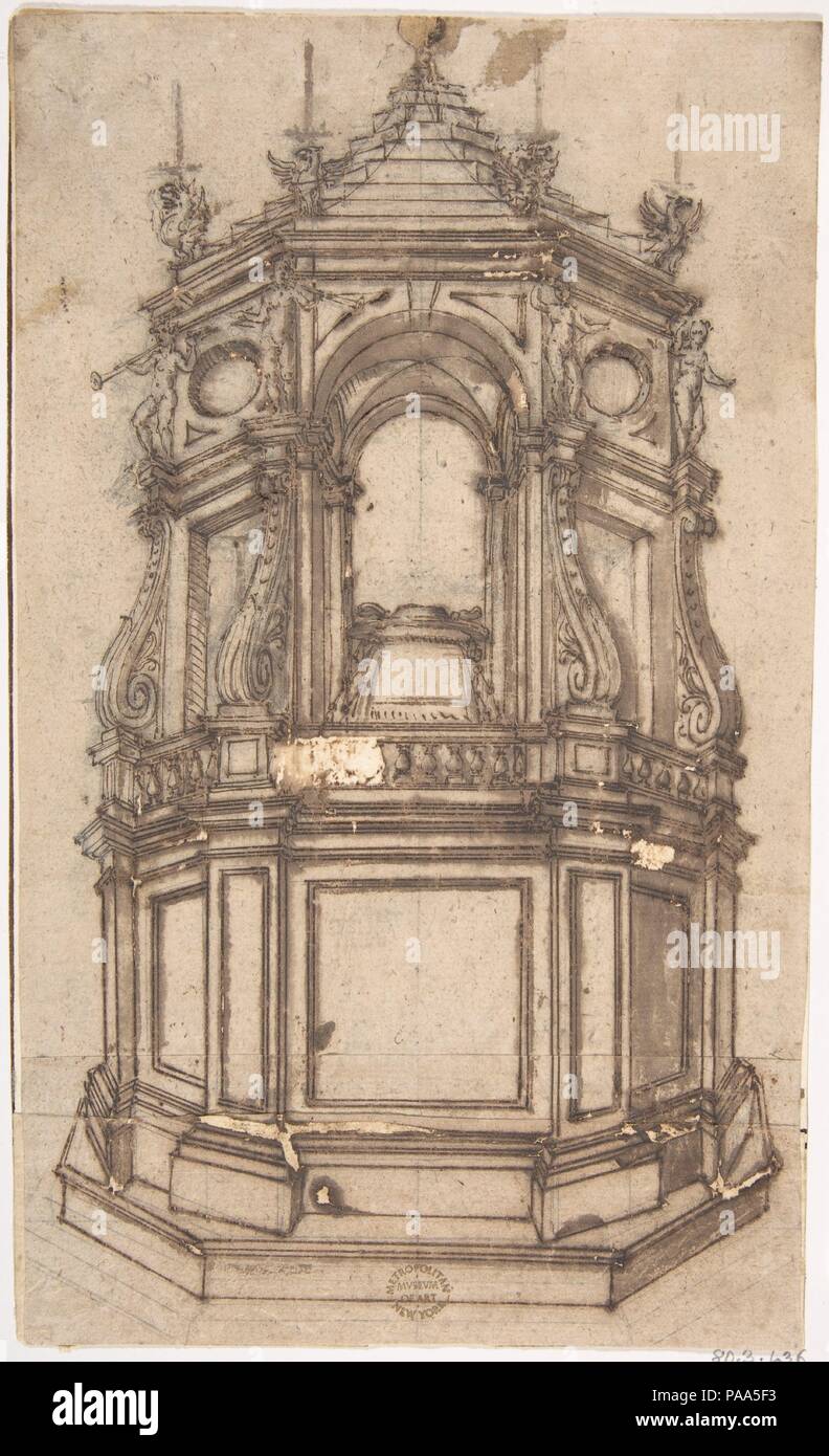 Catafalque for a Cardinal. Artist: Anonymous, Italian, Roman-Bolognese ...