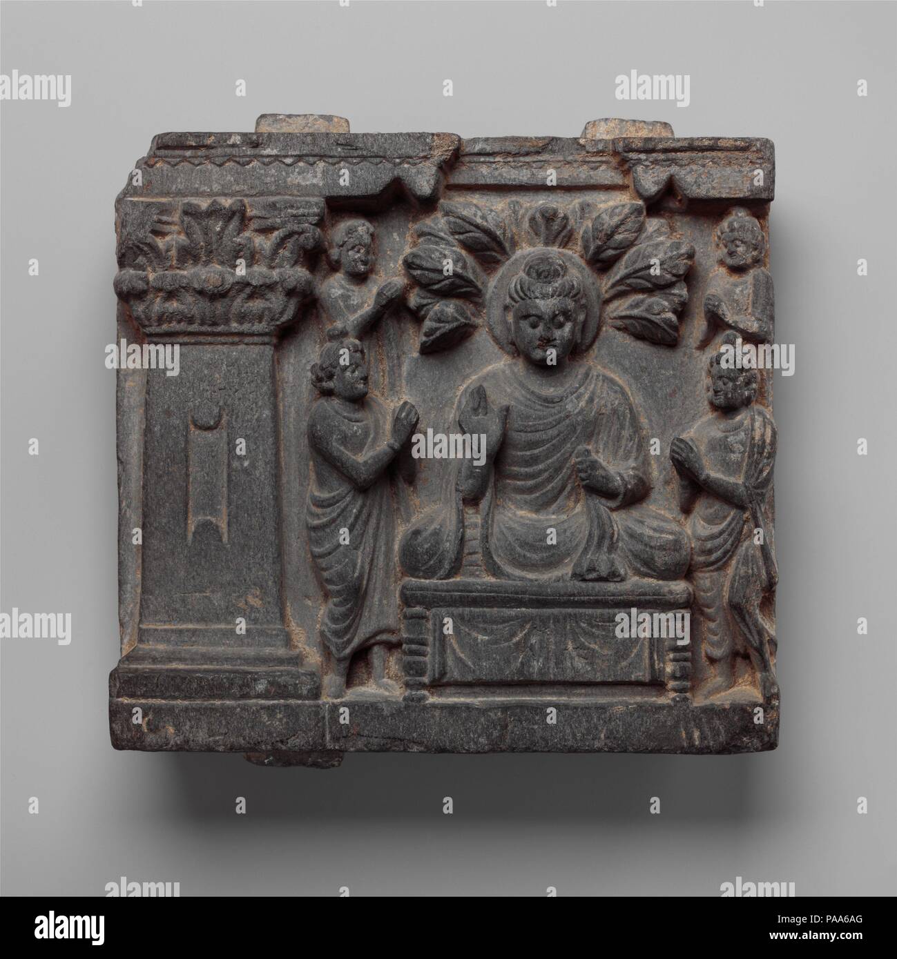 Buddha and Worshippers. Culture: Pakistan (ancient region of Gandhara ...