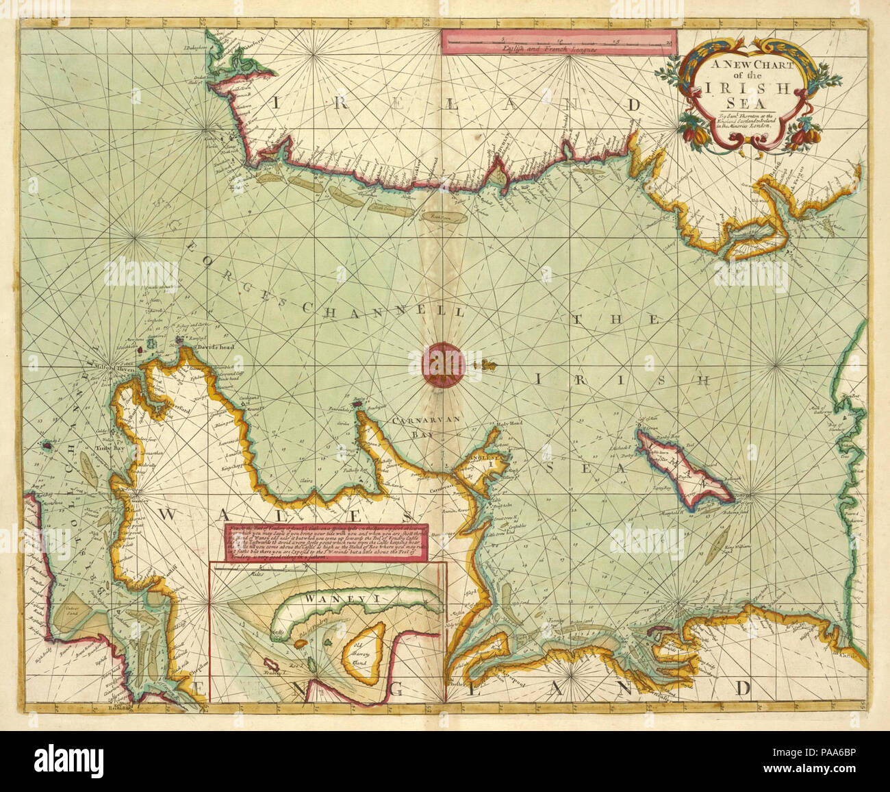 A new chart of the IRISH SEA Stock Photo - Alamy
