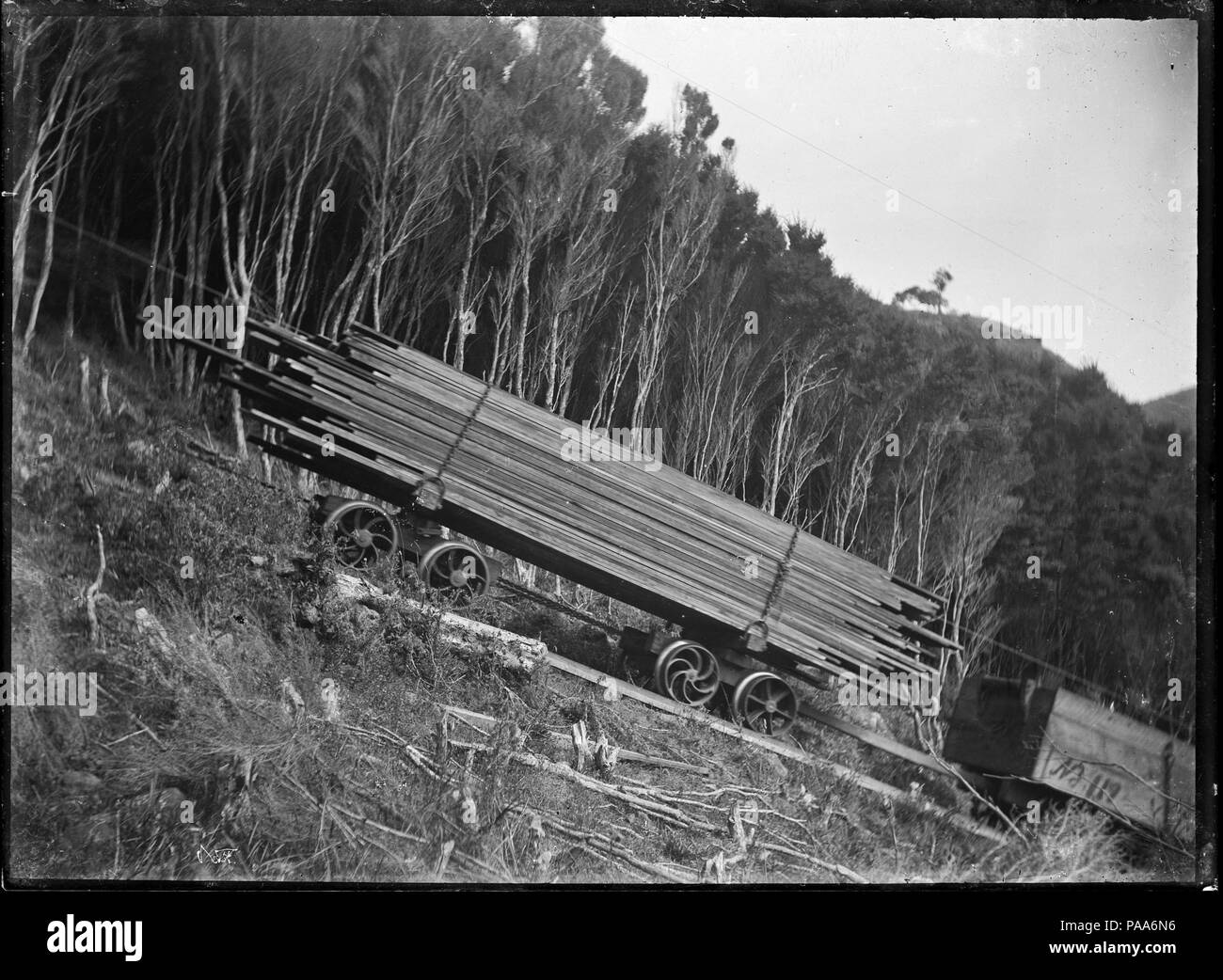 Transport timber on railway Black and White Stock Photos & Images - Alamy