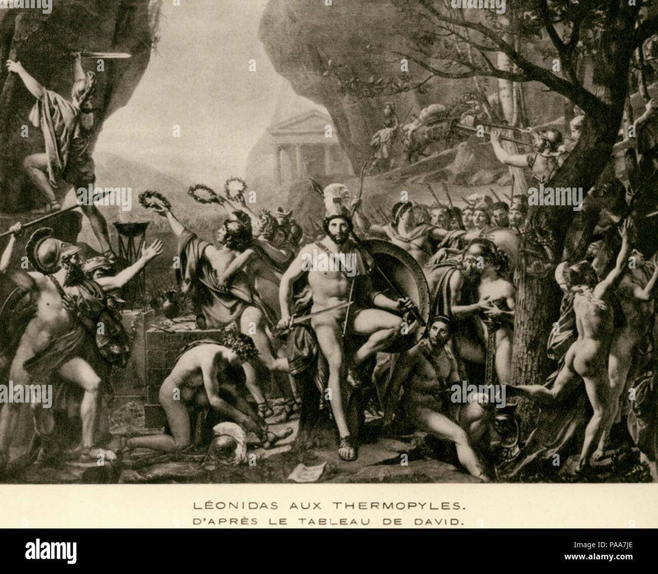 162 Léonidas aux Thermopyles D’après le tableau de David Stock Photo ...