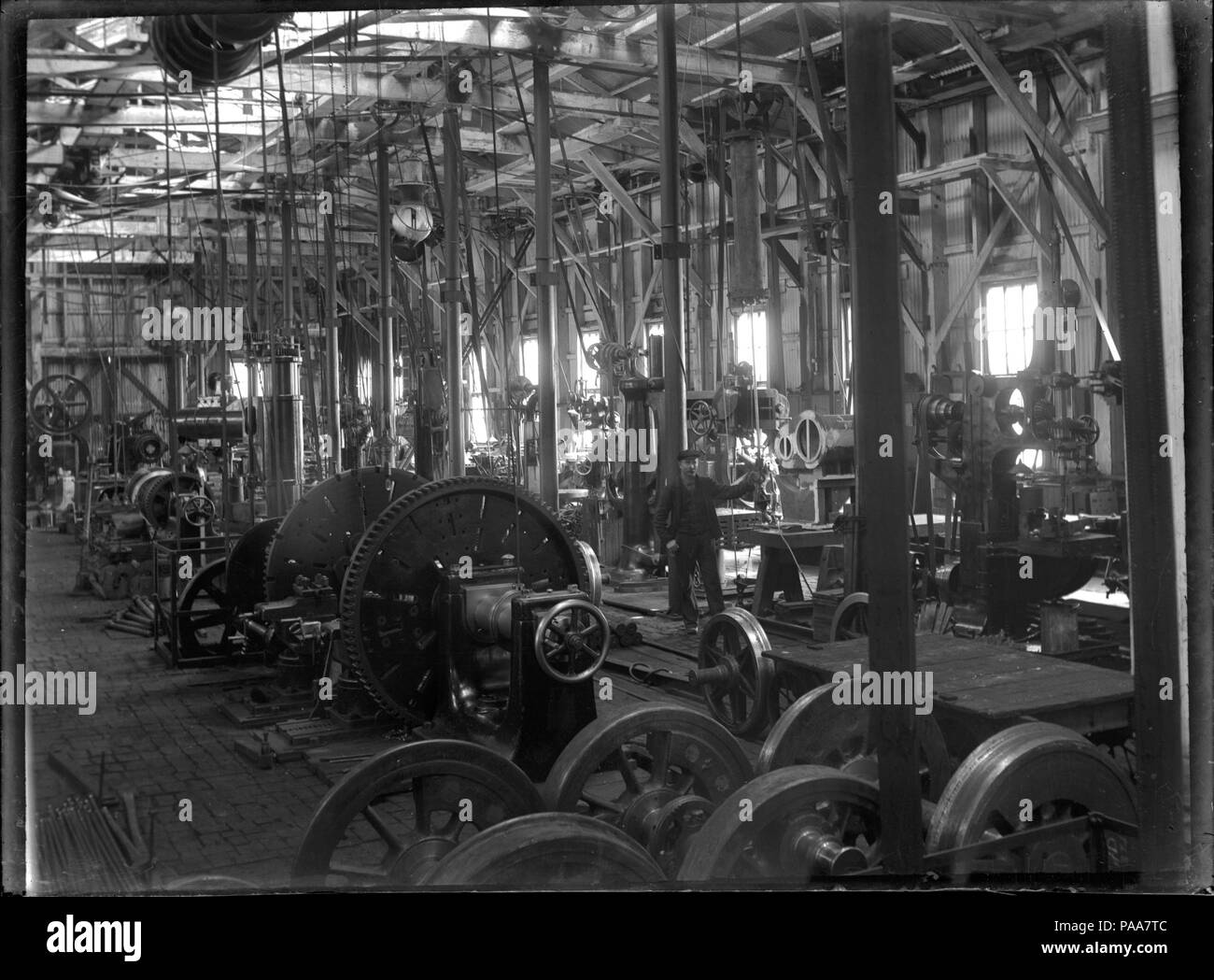 163 Machine shop interior, railway workshops, Petone ATLIB 205984 Stock ...