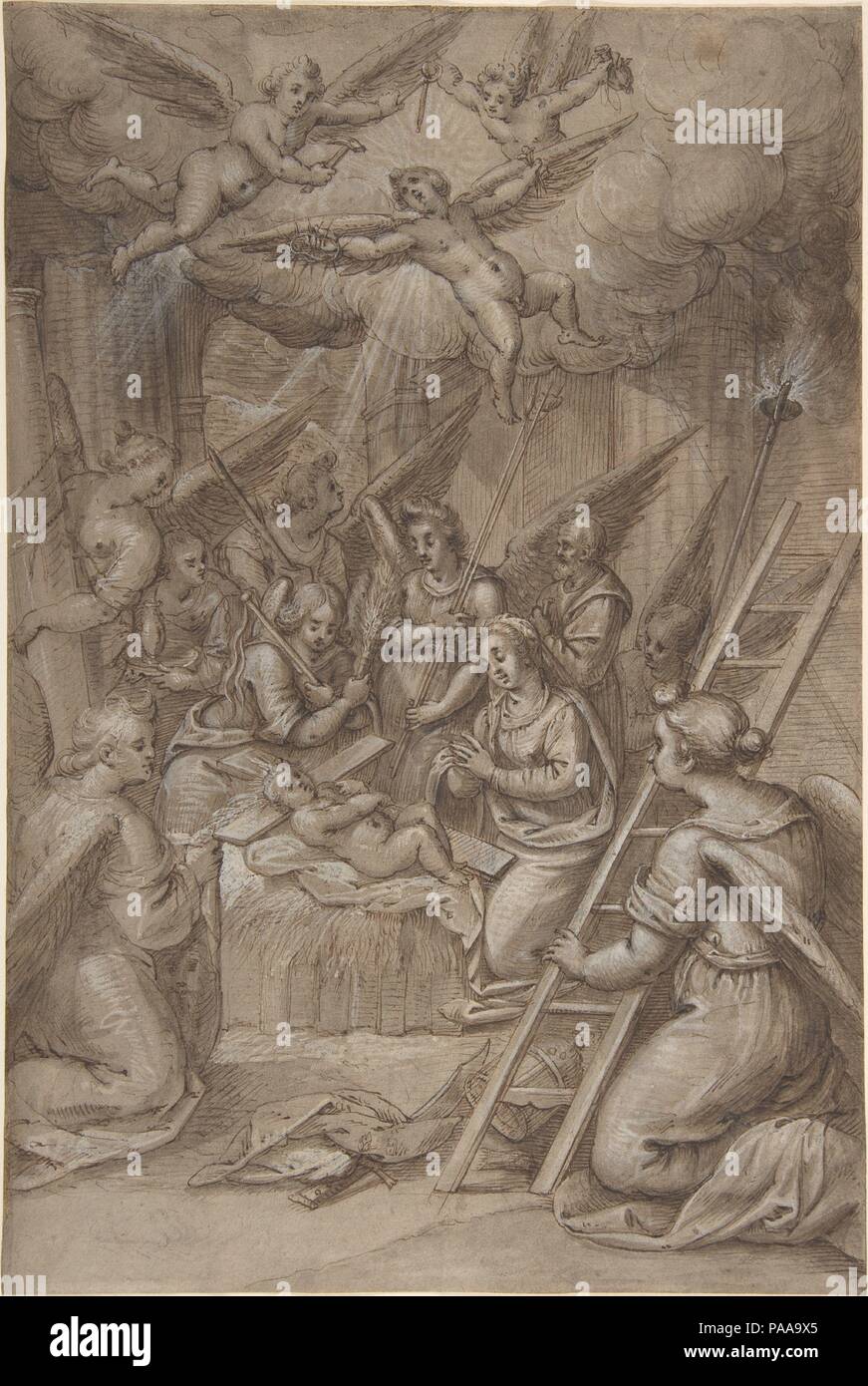 The Christ Child Adored by Angels. Artist: Gottfried de Wedig (German ...