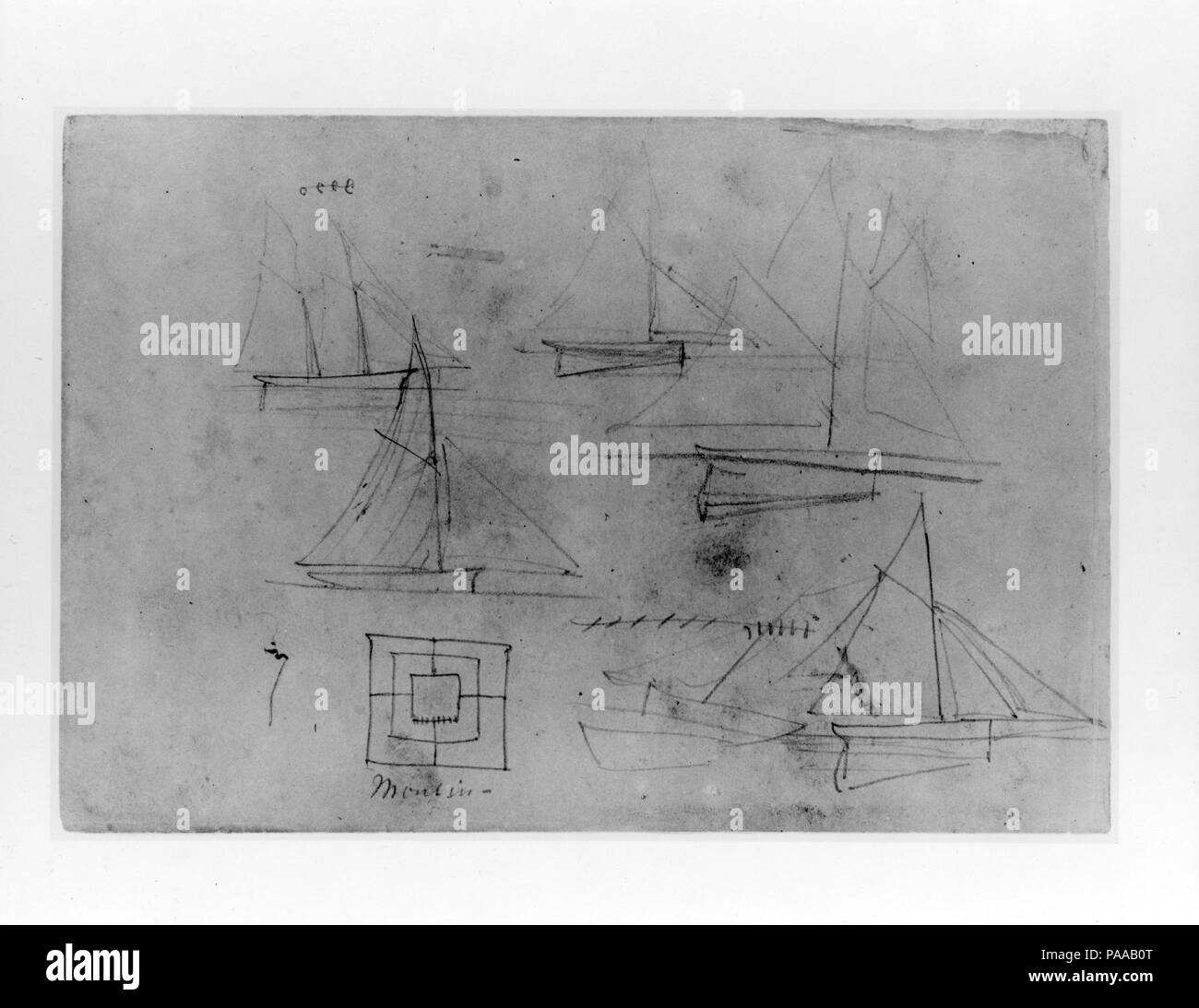 Sailboats; Geometrical Design (from Switzerland 1869 Sketchbook ...