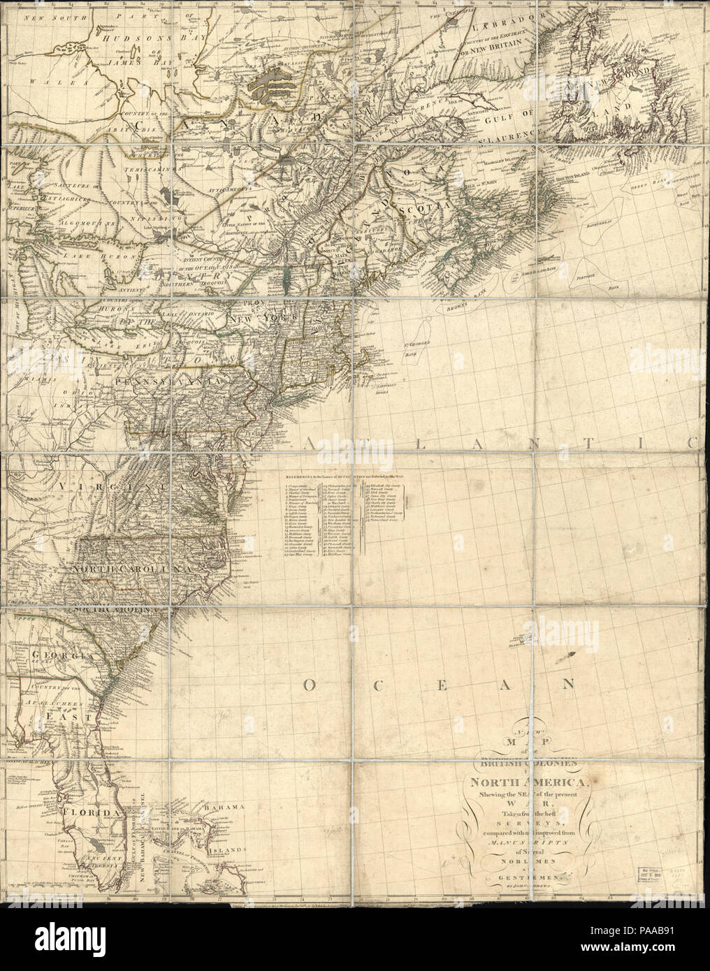 A new map of the British colonies in North America, shewing the seat of ...