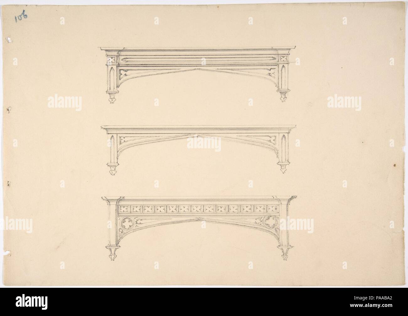 Design for Three Gothic Pediments. Artist: Anonymous, British, 19th ...