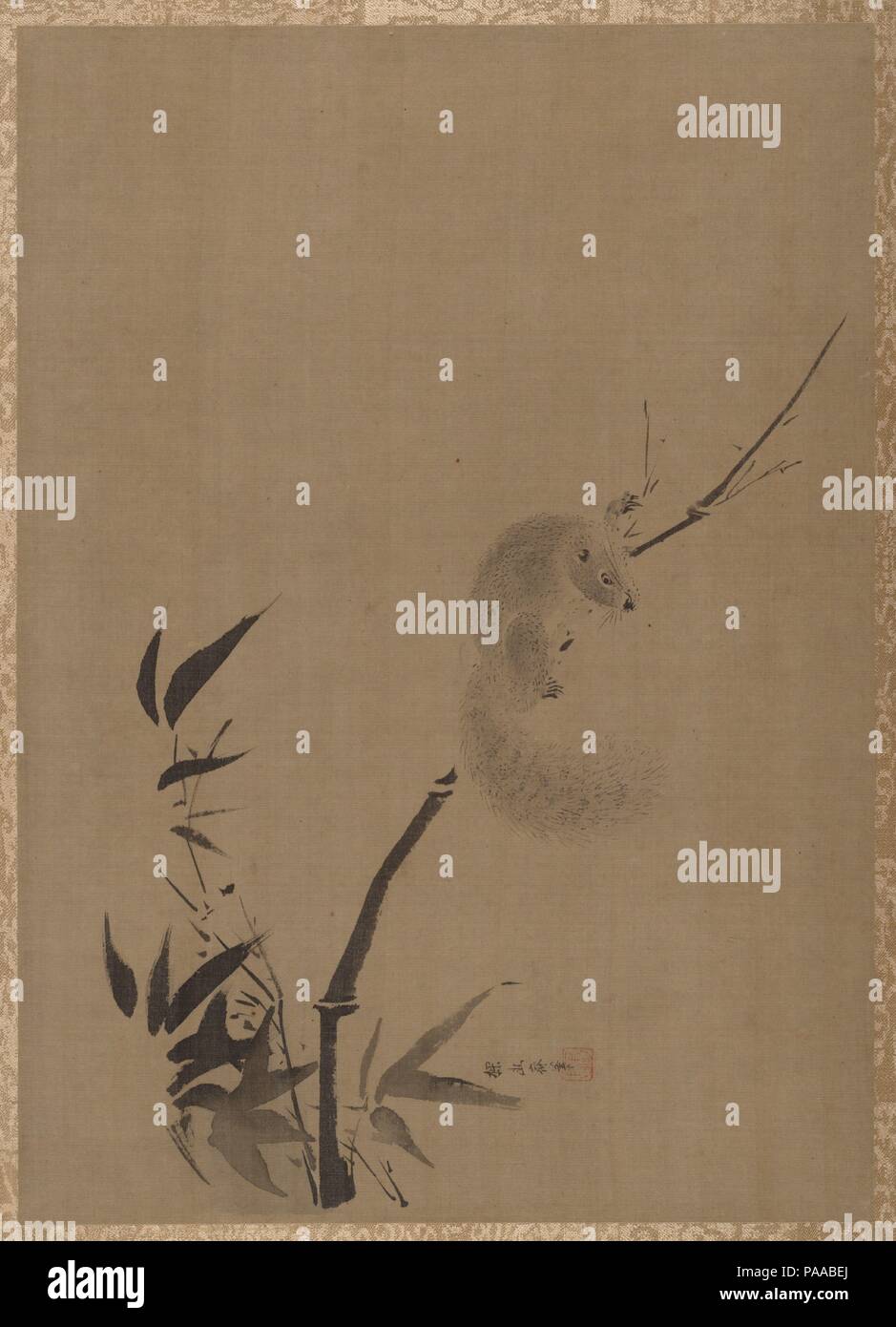 Squirrel on Bamboo. Artist: Kano Tan'yu (Japanese, 1602-1674). Culture ...
