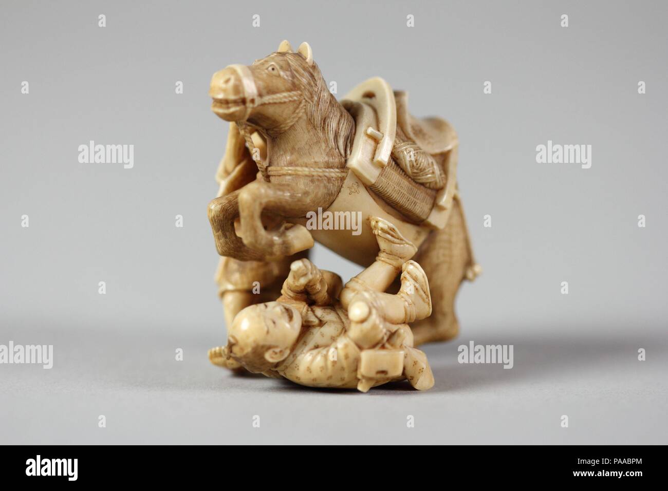 Netsuke of Horse and Two Men. Culture: Japan. Dimensions: H. 1 3/4 in ...