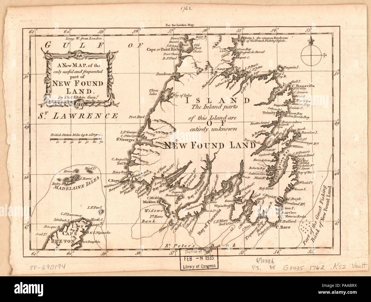 A new map of the only useful and frequented part of New Found Land ...