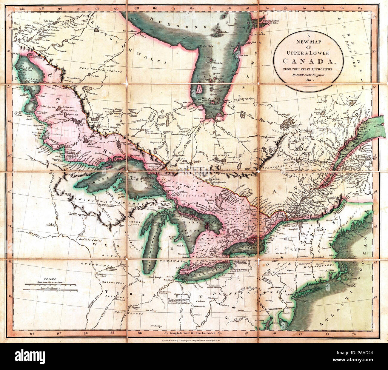 Upper and lower canada map hi-res stock photography and images - Alamy