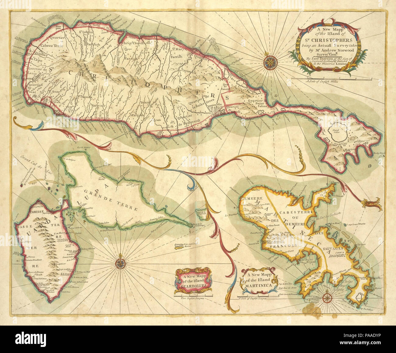 A new mapp of the Island of St. Christophers, being an actuall survey ...