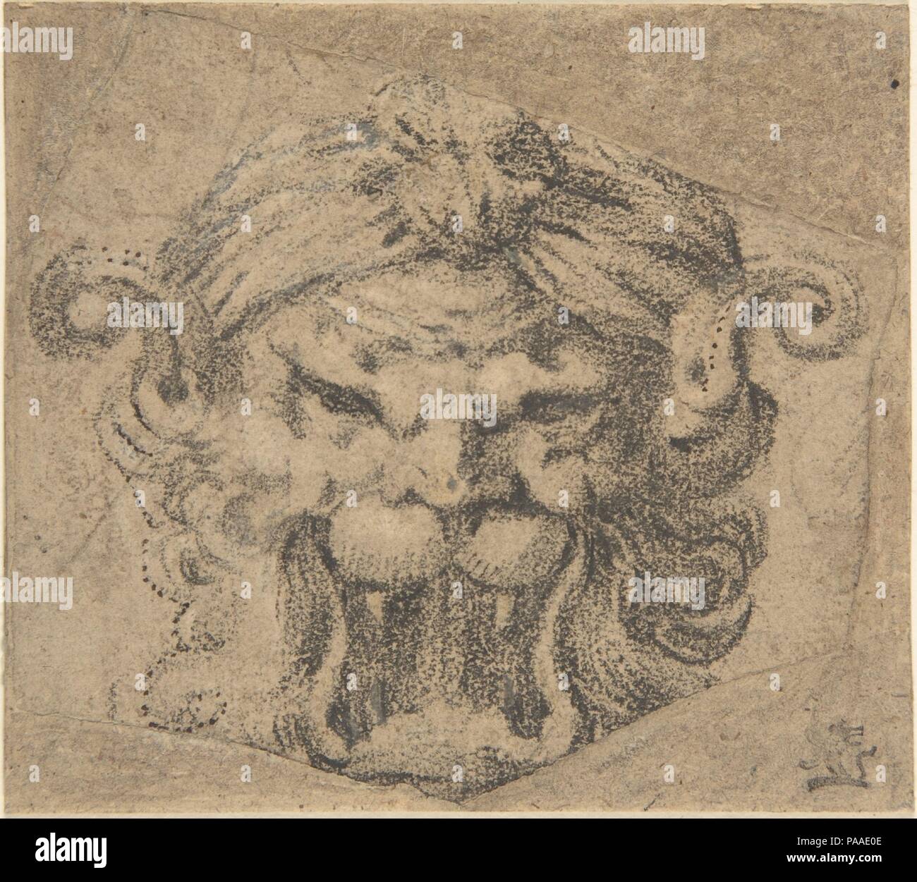 Design for a Leonine Grotesque Head. Artist: Anonymous, Italian, 16th ...