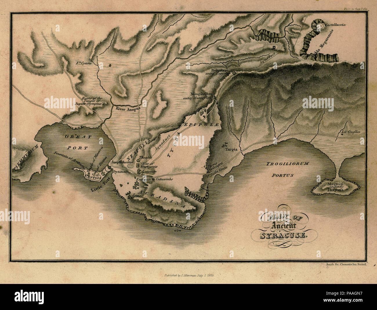 201 Plan of Ancient Syracuse - Hughes Thomas Smart - 1820 Stock Photo ...