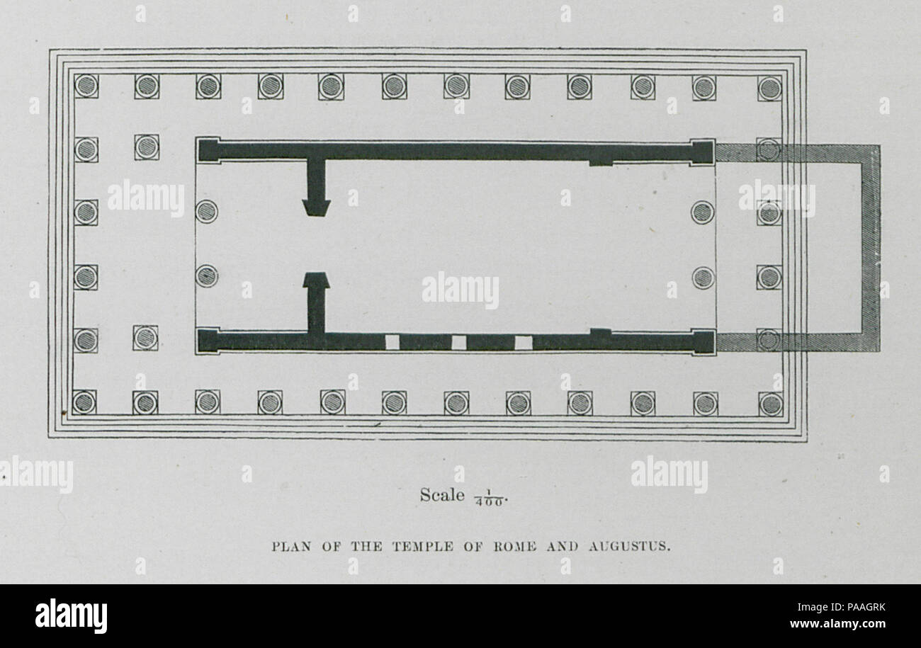 201 Plan of the Temple of Rome and Augustus - Texier Charles - 1864 ...