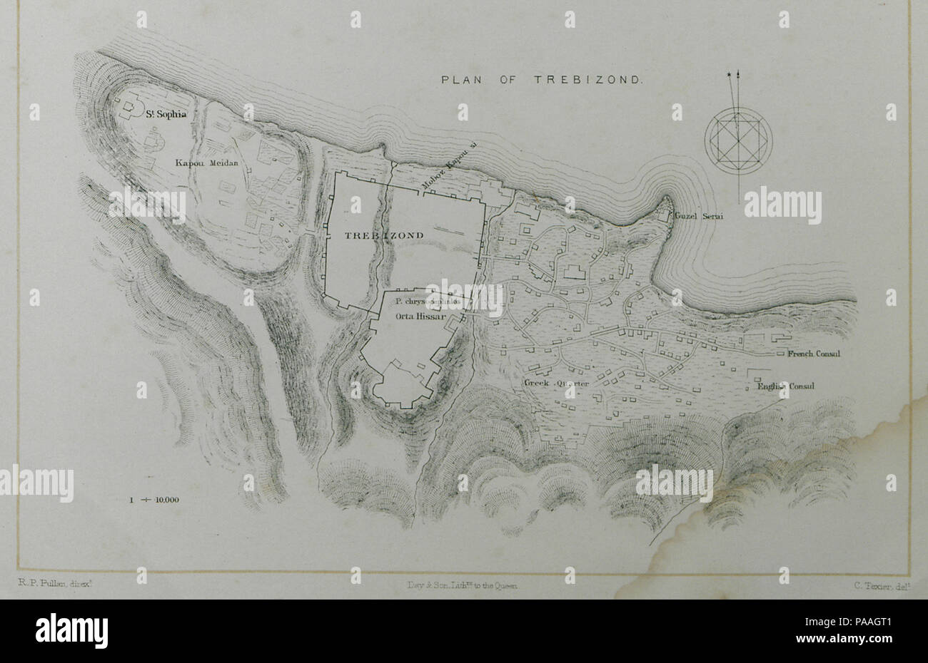 201 Plan of Trebizond - Texier Charles - 1864 Stock Photo - Alamy