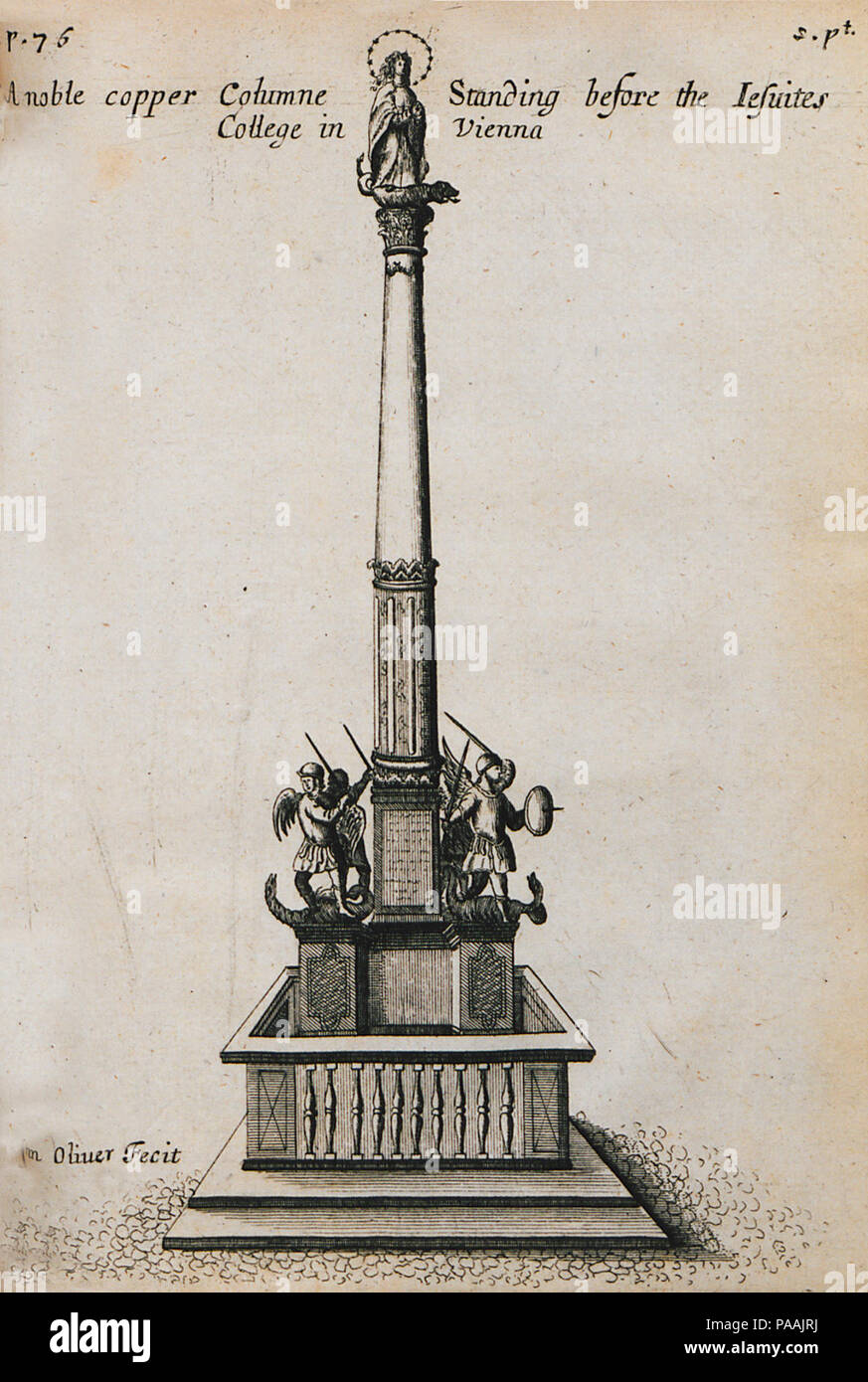 A noble copper columne standing before the Jesuites Collage in Vienna ...
