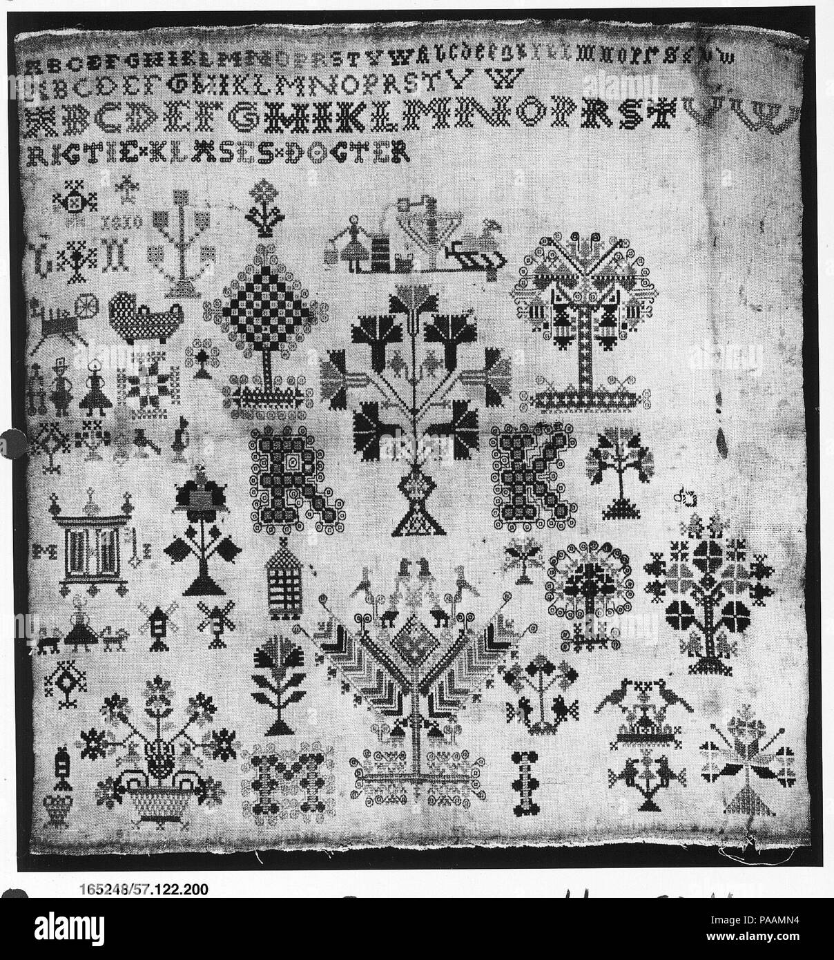 Sampler. Culture: Dutch. Dimensions: H. 19 x W. 17 7/8 inches (48.3 x ...