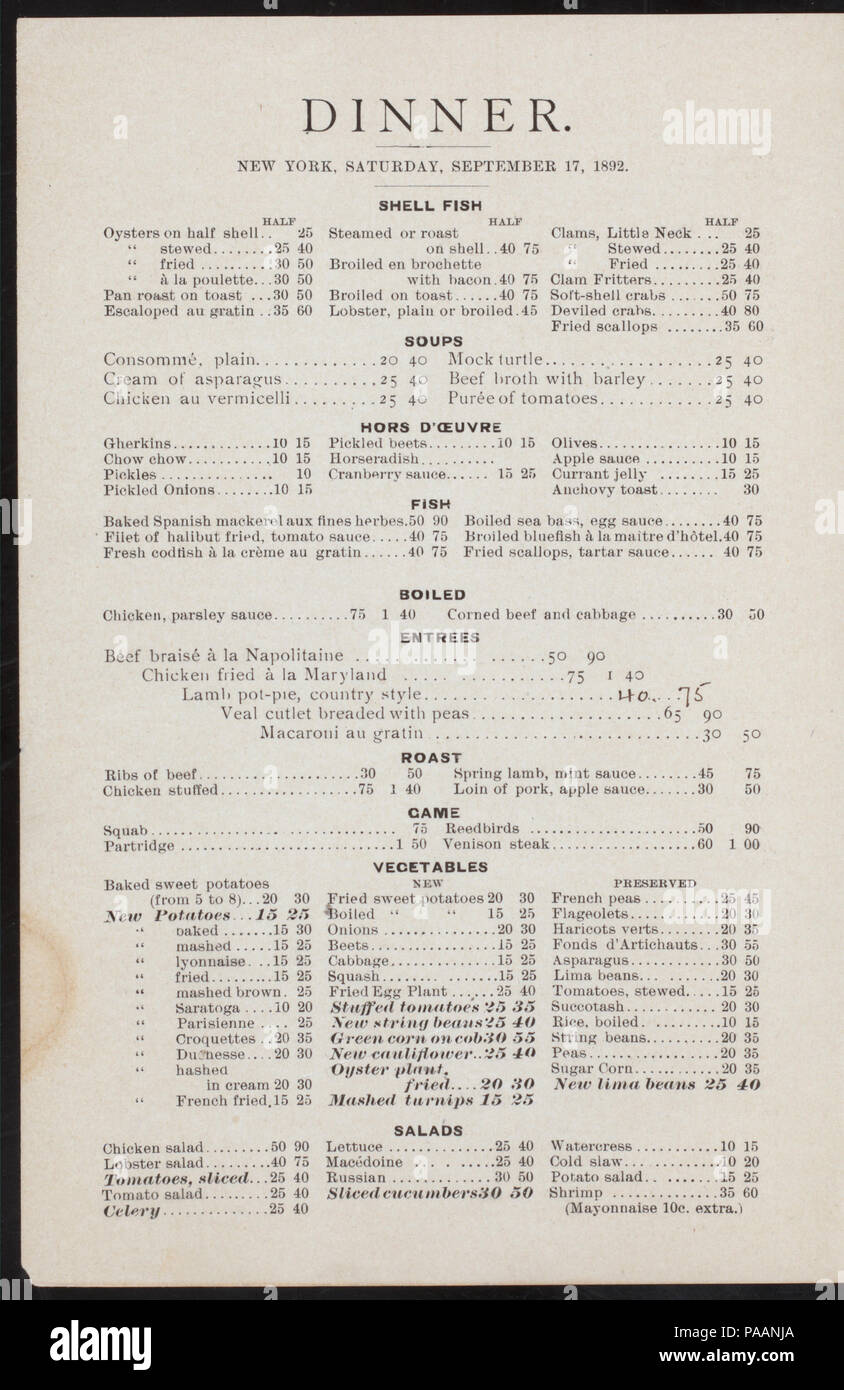 368 DAILY MENU (held by) RAND BROTHERS (at) "ST. CLOUD HOTEL, NEW YORK ...