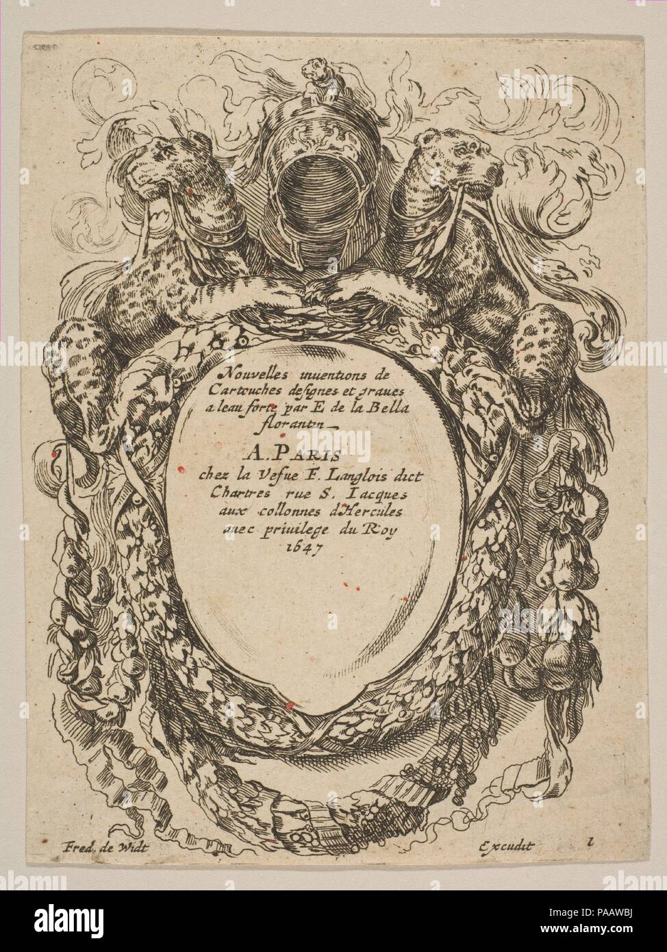 Cartouche with Title: Nouvelles inventions de Cartouches. Artist: After ...