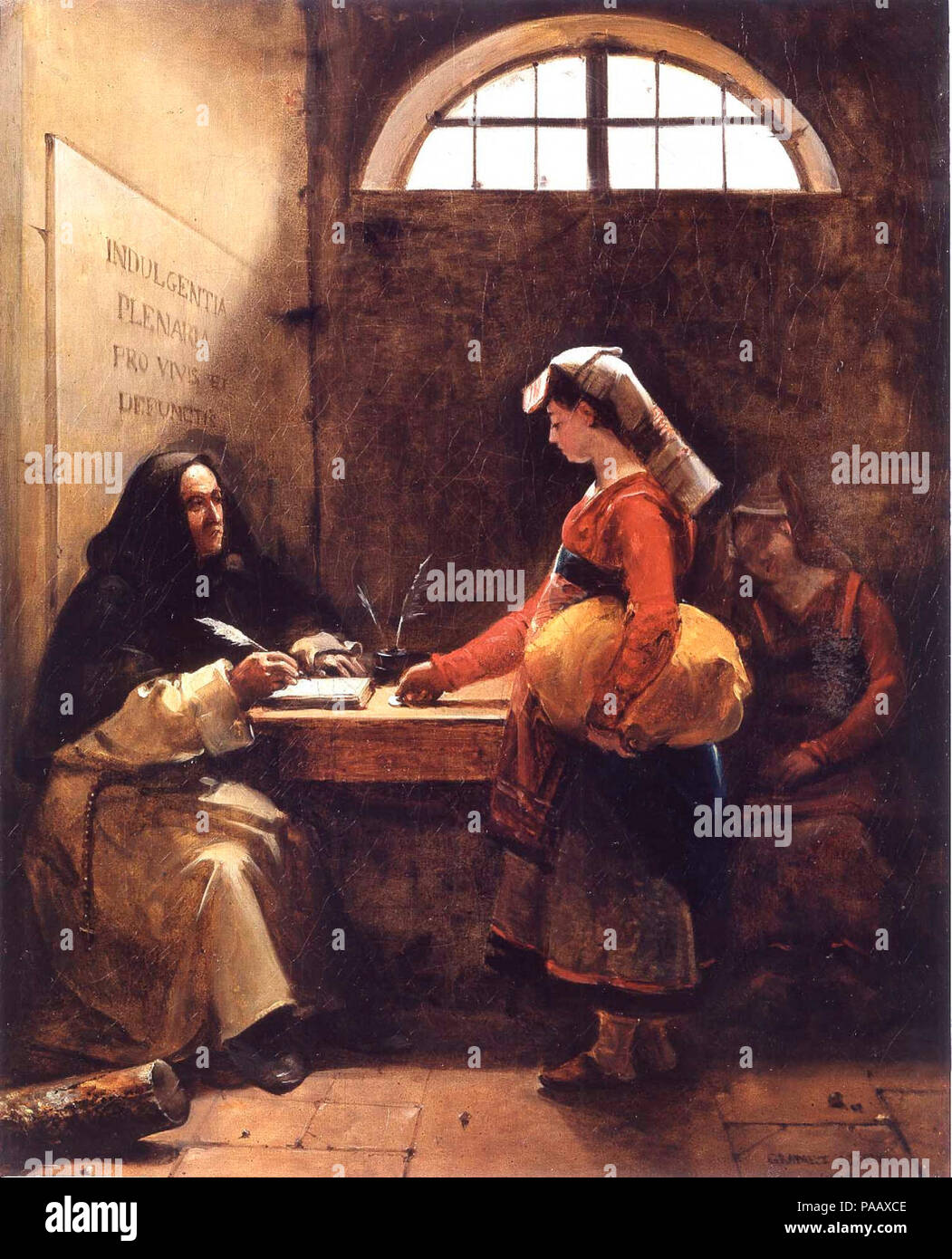 A Peasant Girl buying an Indulgence Stock Photo - Alamy