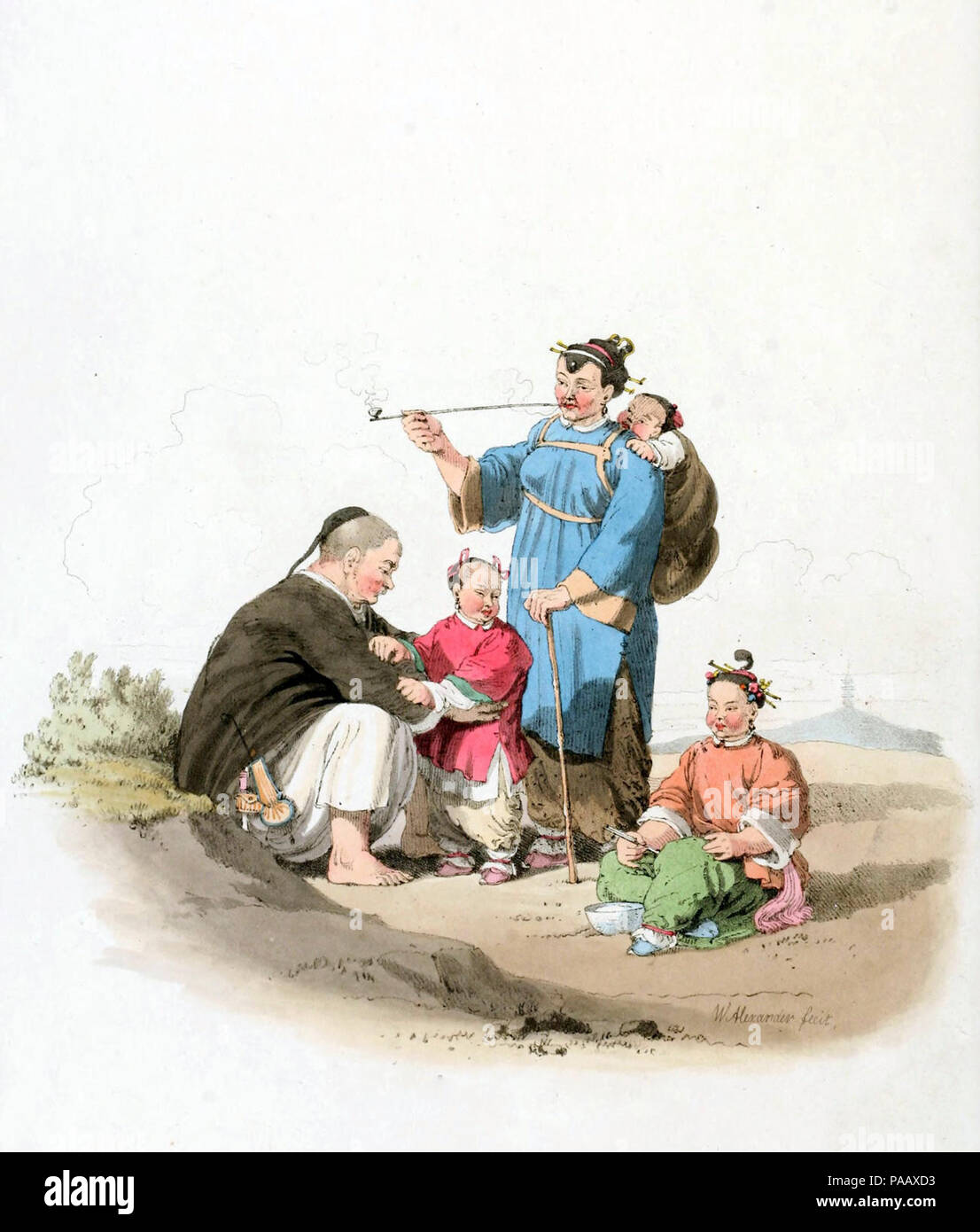 A PEASANT, With his Wife and Family Stock Photo - Alamy