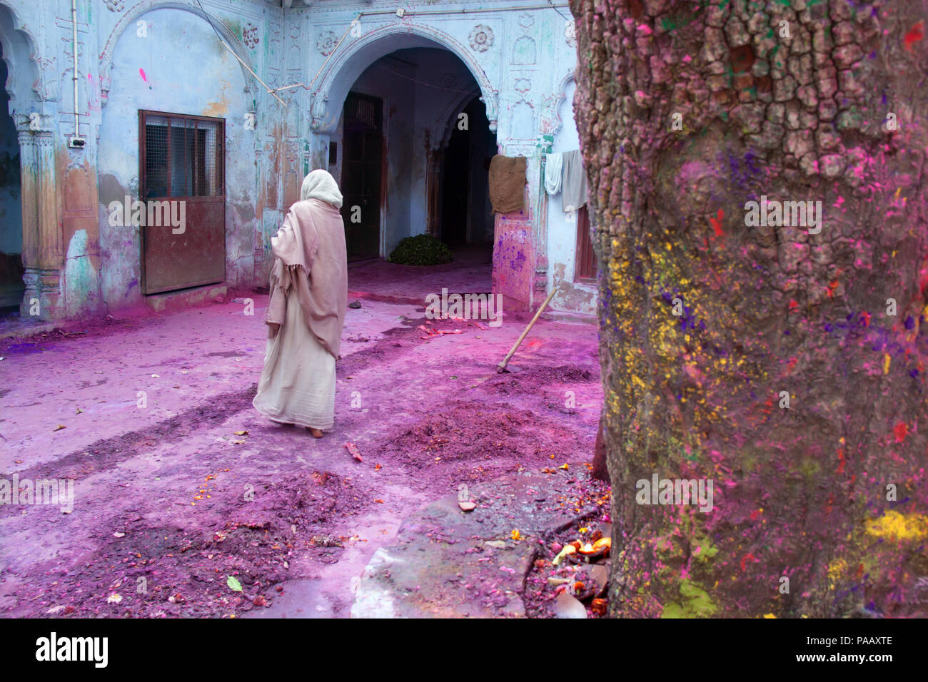 Lonely Indian Hindu widow woman living in an ashram for widows in ...
