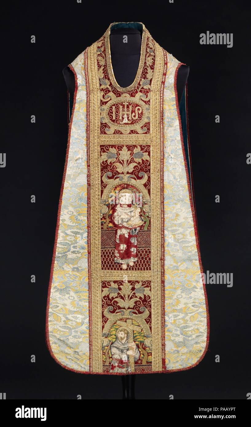 Chasuble. Culture: Italian. Dimensions: Length at CB: 50 in. (127 cm ...