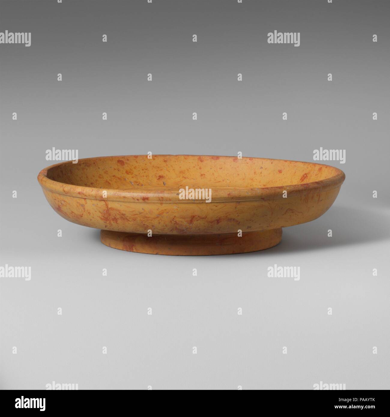Terracotta marbled slip ware bowl. Culture: Roman. Dimensions: H. 1 5/ ...