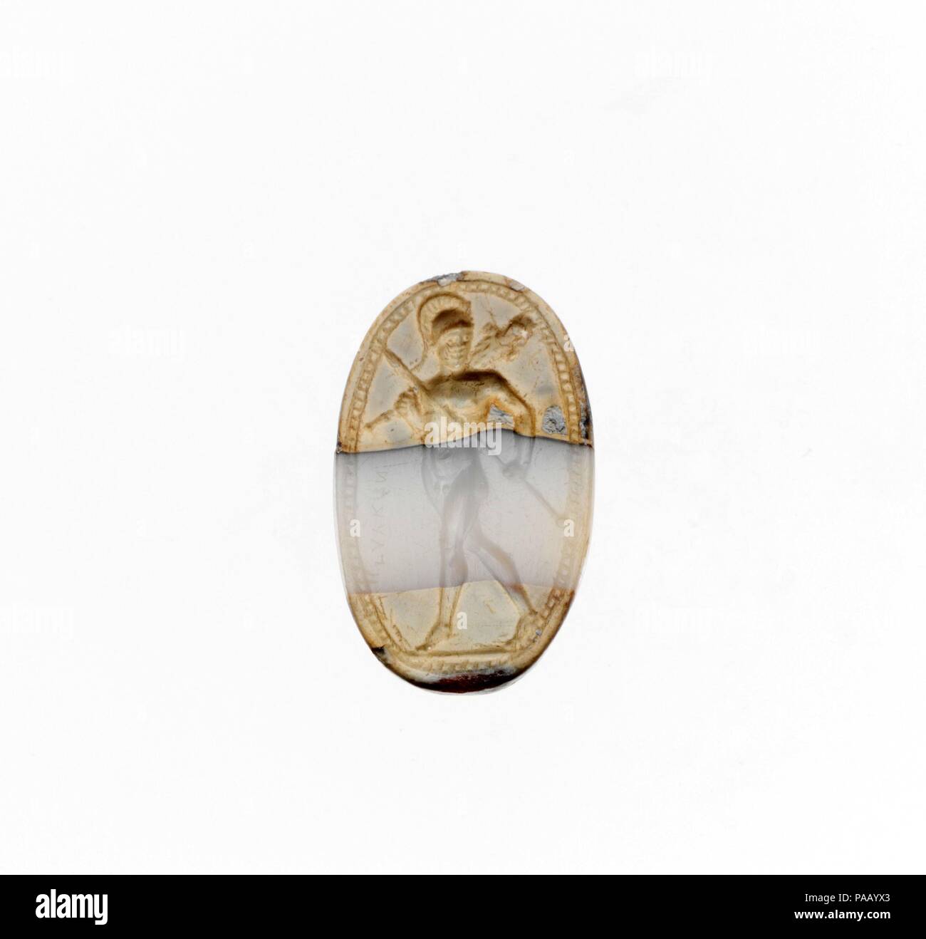 Banded agate ring stone. Culture: Roman. Dimensions: Length: 5/8 in. (1 ...