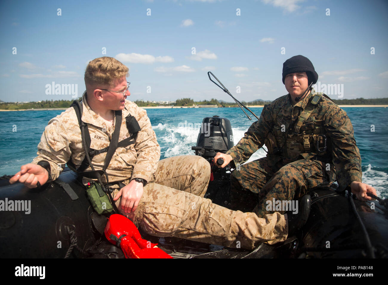 Cpl. Lionel Armstrong, left, and Cpl. Gregory Steiner operate the ...