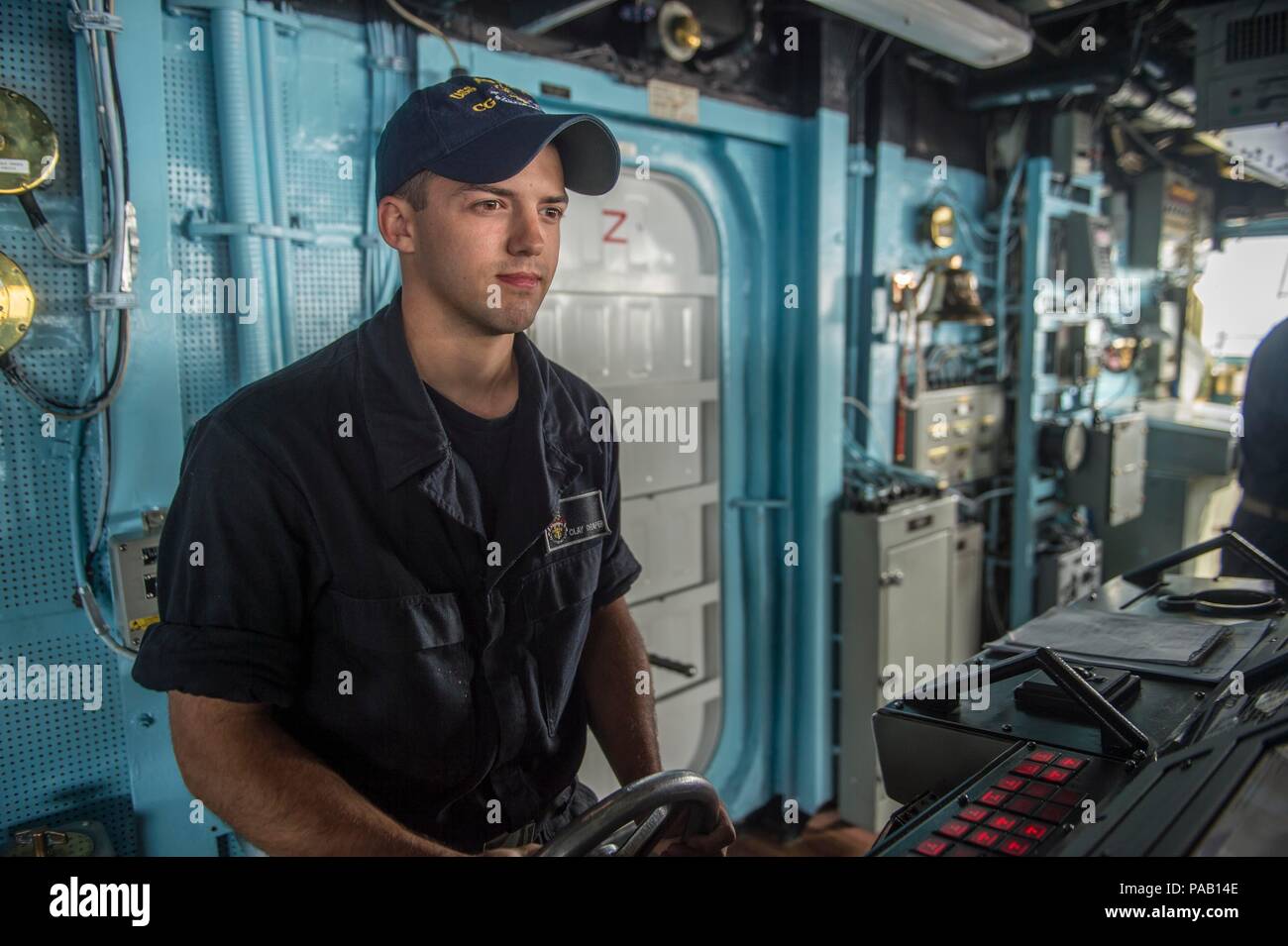 160301-N-ZZ786-099 SOUTH CHINA SEA (March 1, 2016) Seaman Clay Draper ...