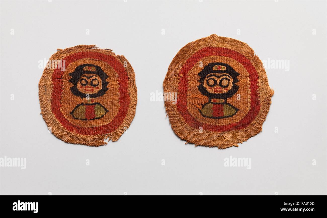 Textile Fragment. Culture: Coptic. Dimensions: Overall: 2 5/8 x 2 1/2 ...