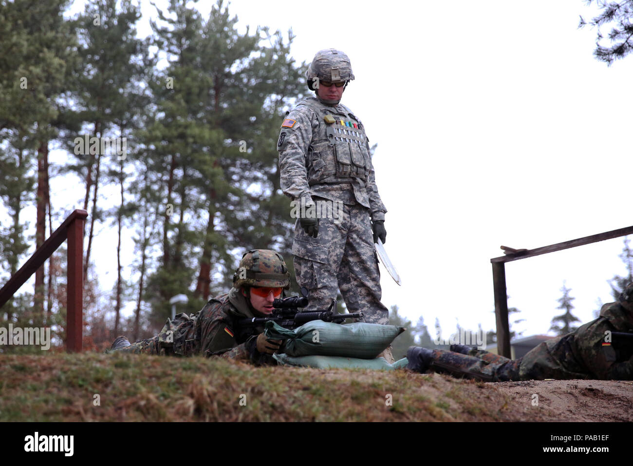 : Range safety Sgt. Brandon Hayes, a team chief with Company B, 44th Expeditionary Signal ...