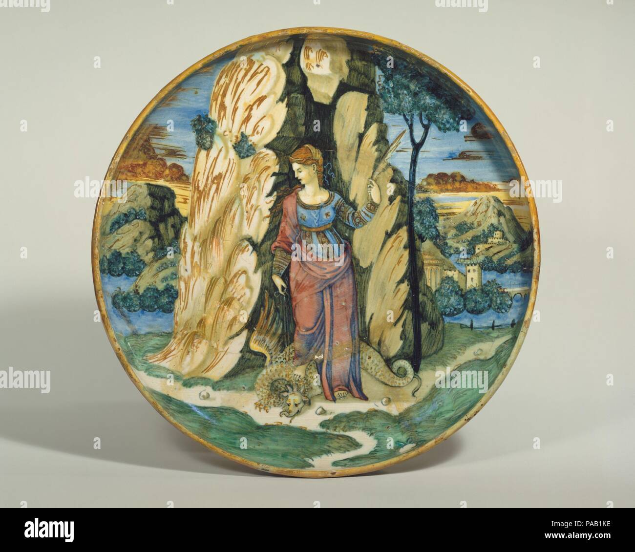 Dish (coppa): Saint Margaret. Artist: workshop of Maestro Giorgio ...