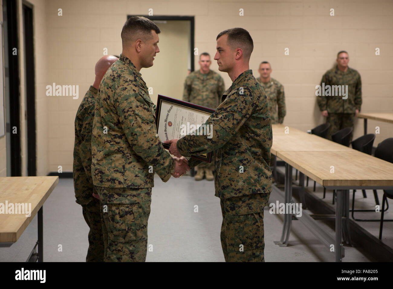 U.S. Marine Corps Staff Sgt. Jonathon D. Manuel (right), a Combat ...