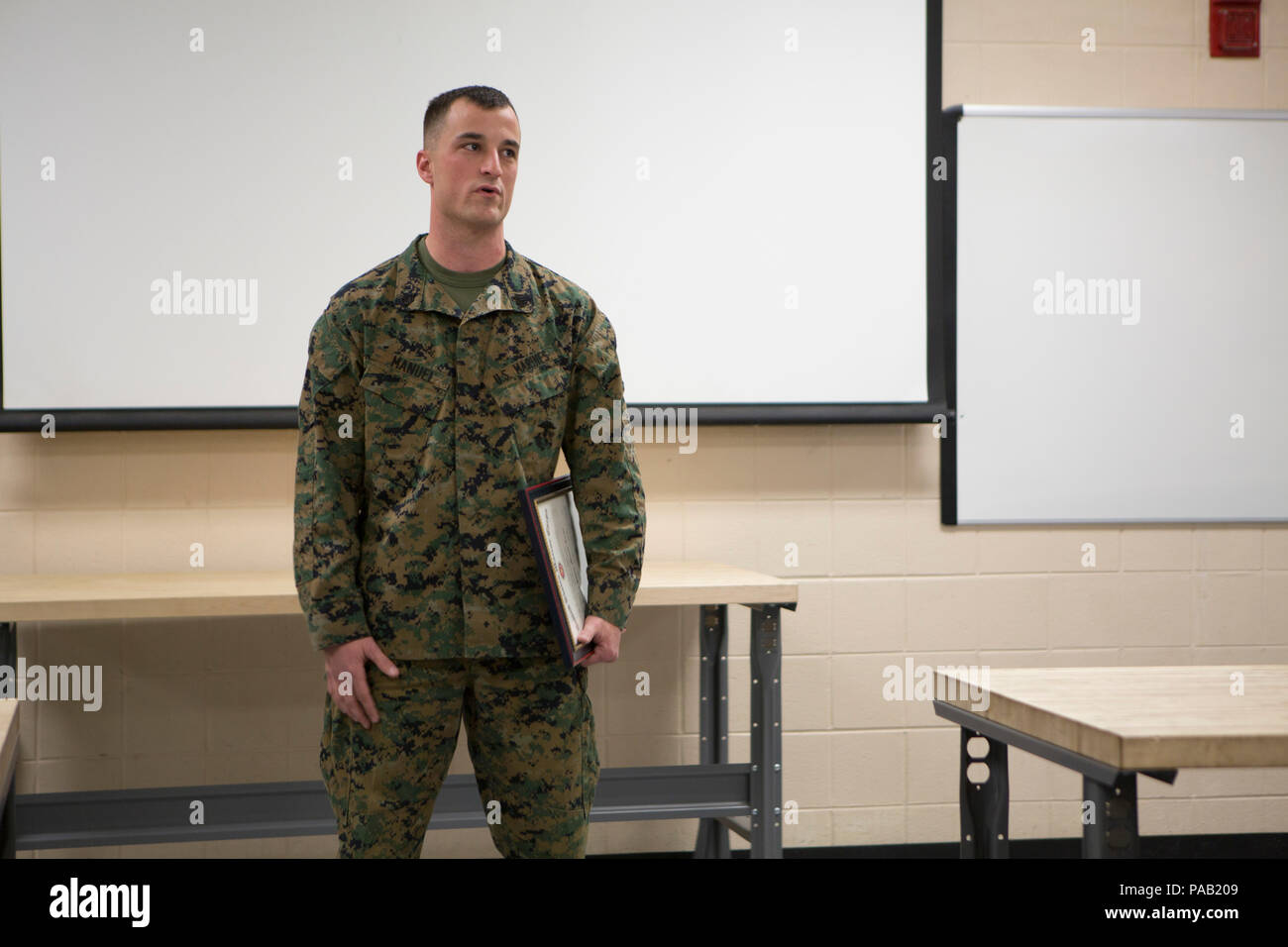 U.S. Marine Corps Staff Sgt. Jonathon D. Manuel (right), a Combat ...