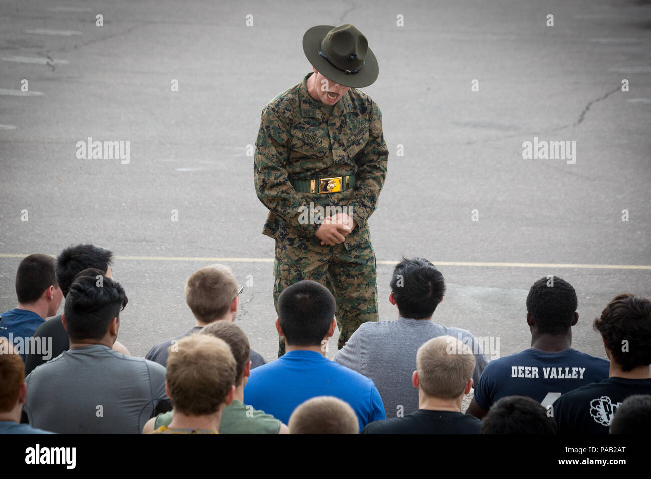 U.S. Marine Corps Sgt. Gabriel E. Herrera, a drill instructor from 2nd ...