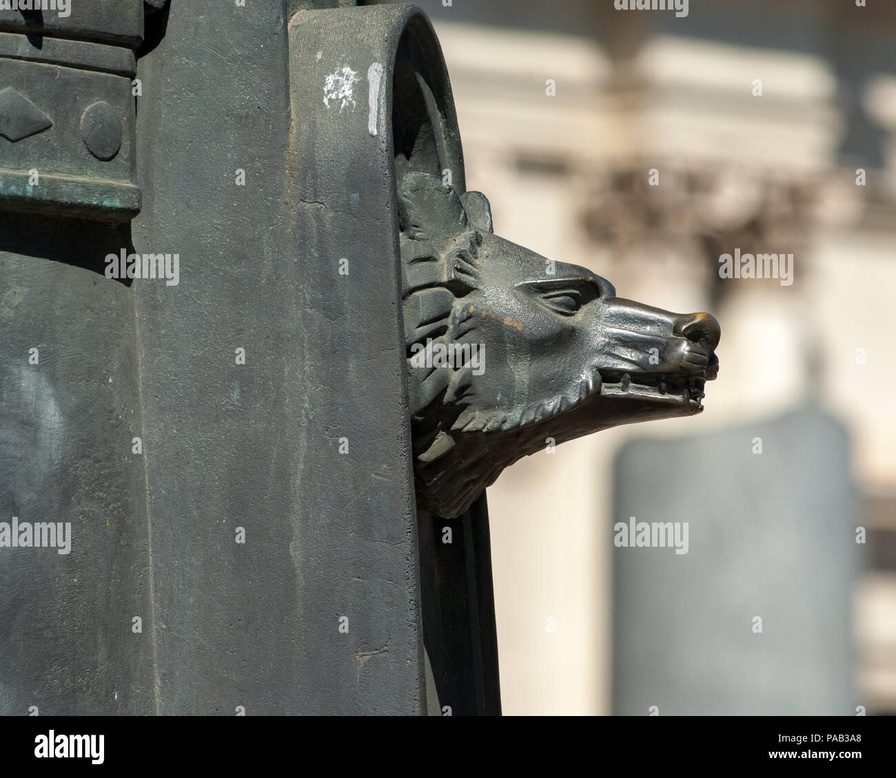 A bronze lion's head on a street in Rome Stock Photo - Alamy