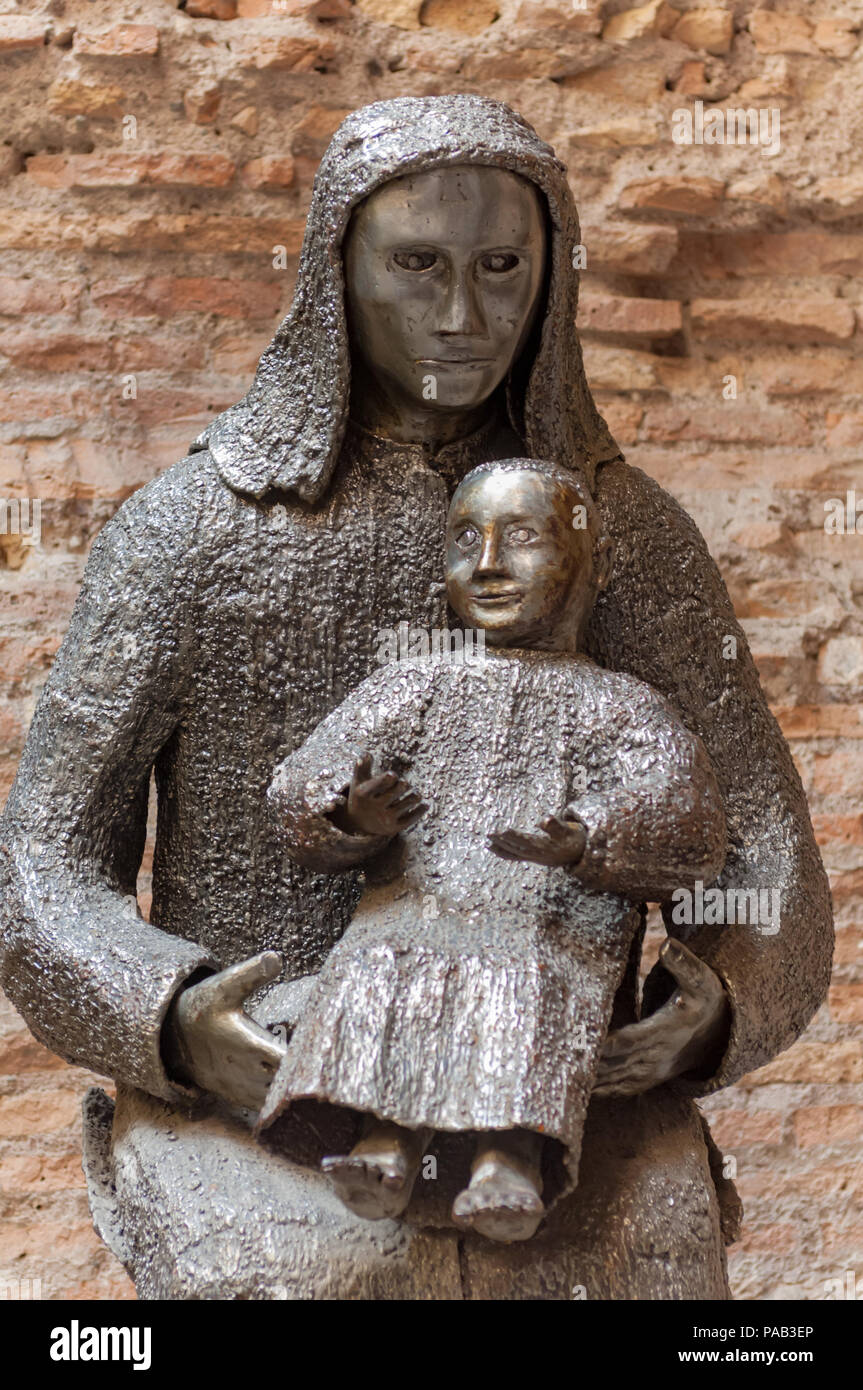 Statue of Madonna and Child in the Basilica Santa Maria degli Angeli e ...
