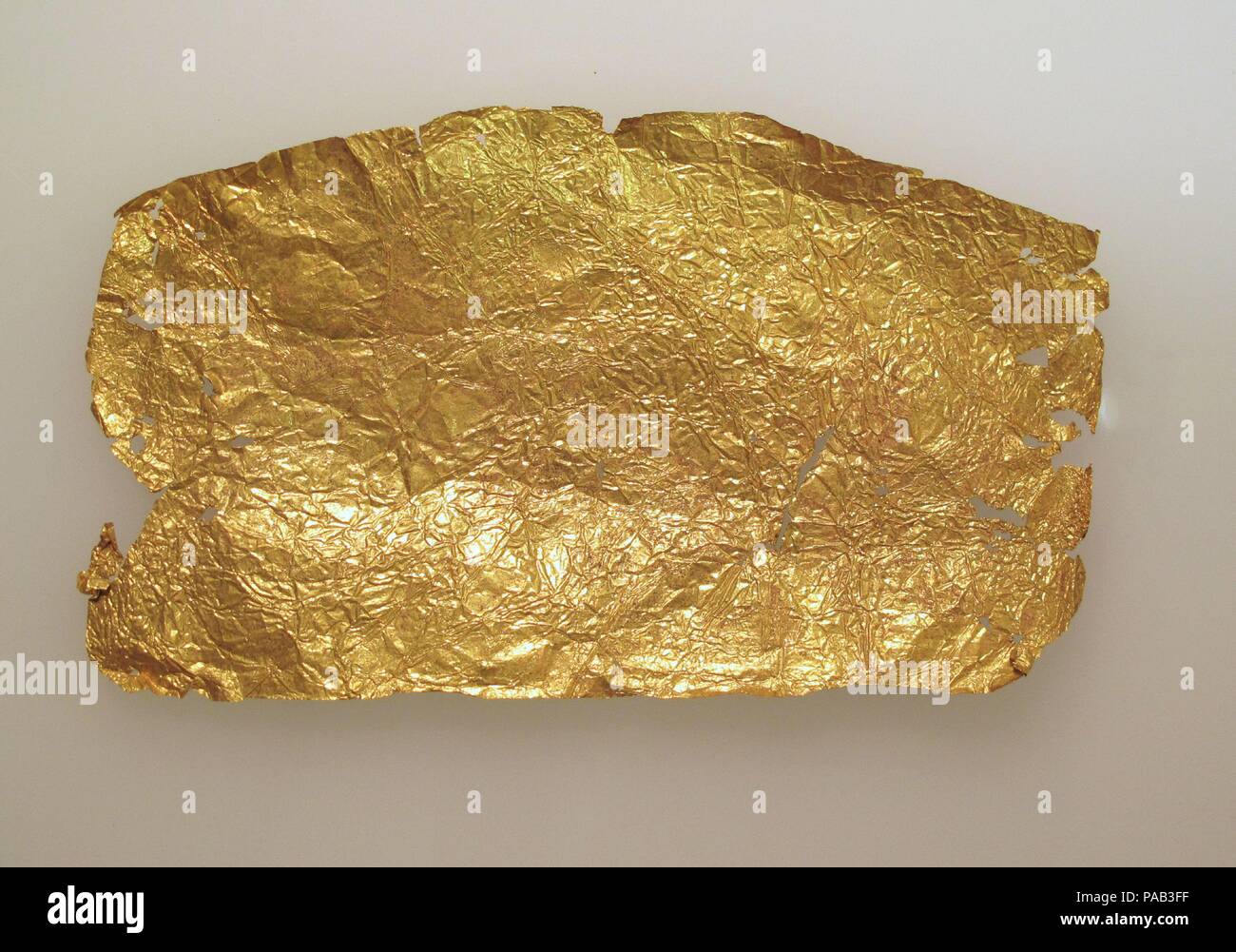 Frontlet of gold leaf. Dimensions: Other: 2 5/16 × 4 1/8 in. (5.8 × 10. ...