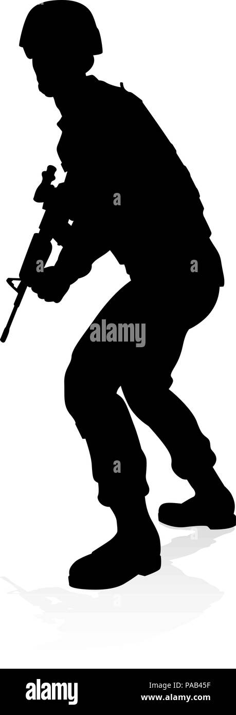 Soldier High Quality Silhouette Stock Vector Image & Art - Alamy