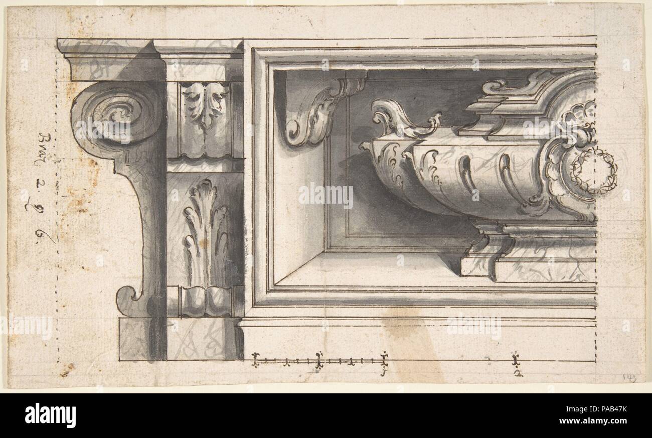 Design for a Sarcophagus or an Urn in a Niche. Artist: Anonymous ...