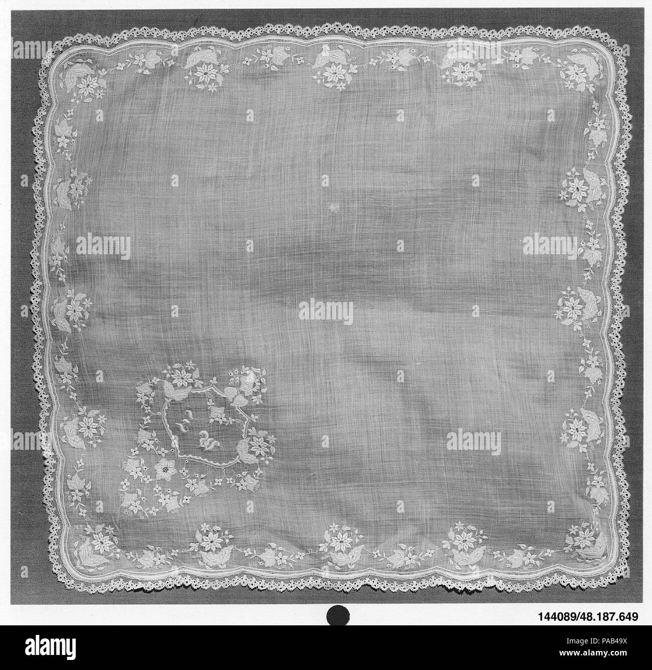 Embroidery handkerchief Black and White Stock Photos & Images - Alamy