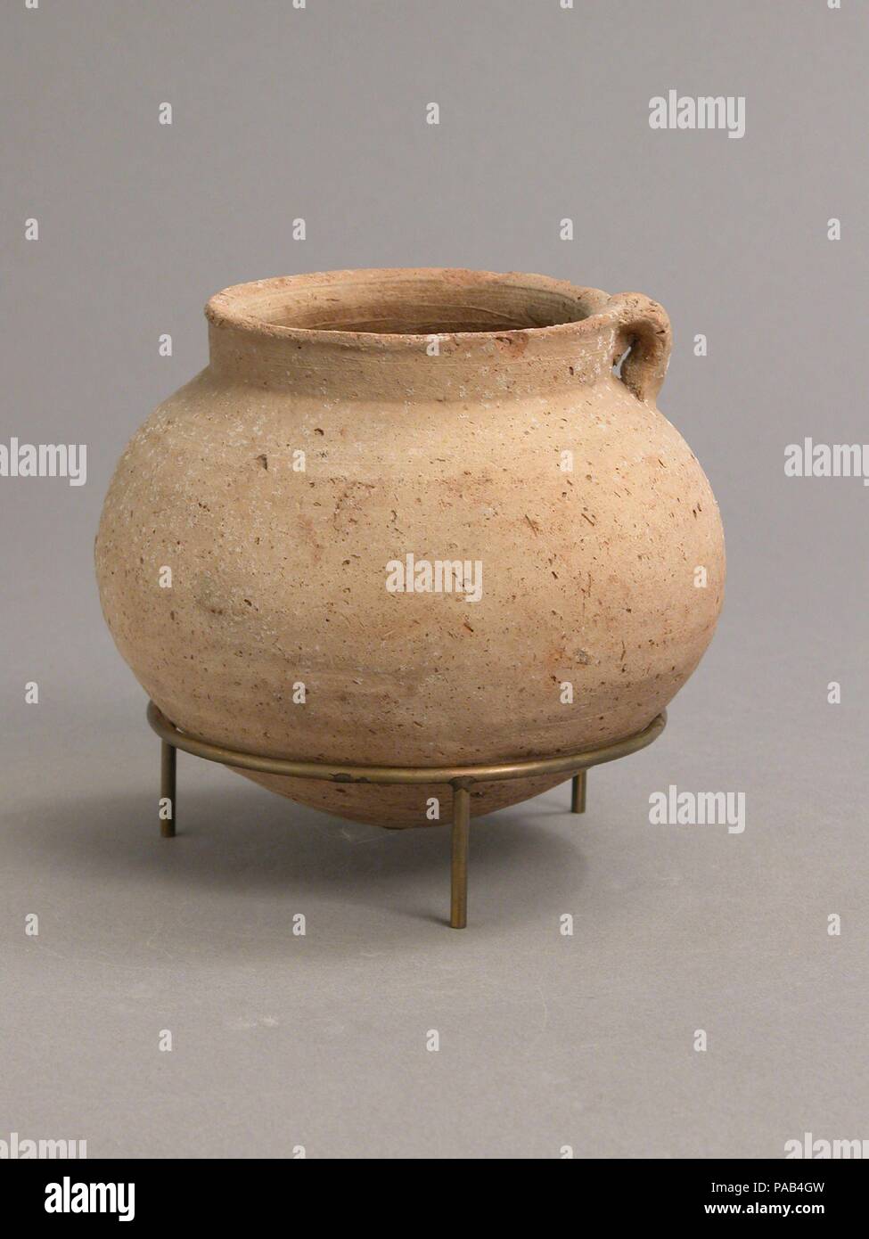 Jar with Handle. Culture: Coptic. Dimensions: Overall: 3 3/4 x 4 5/16 ...