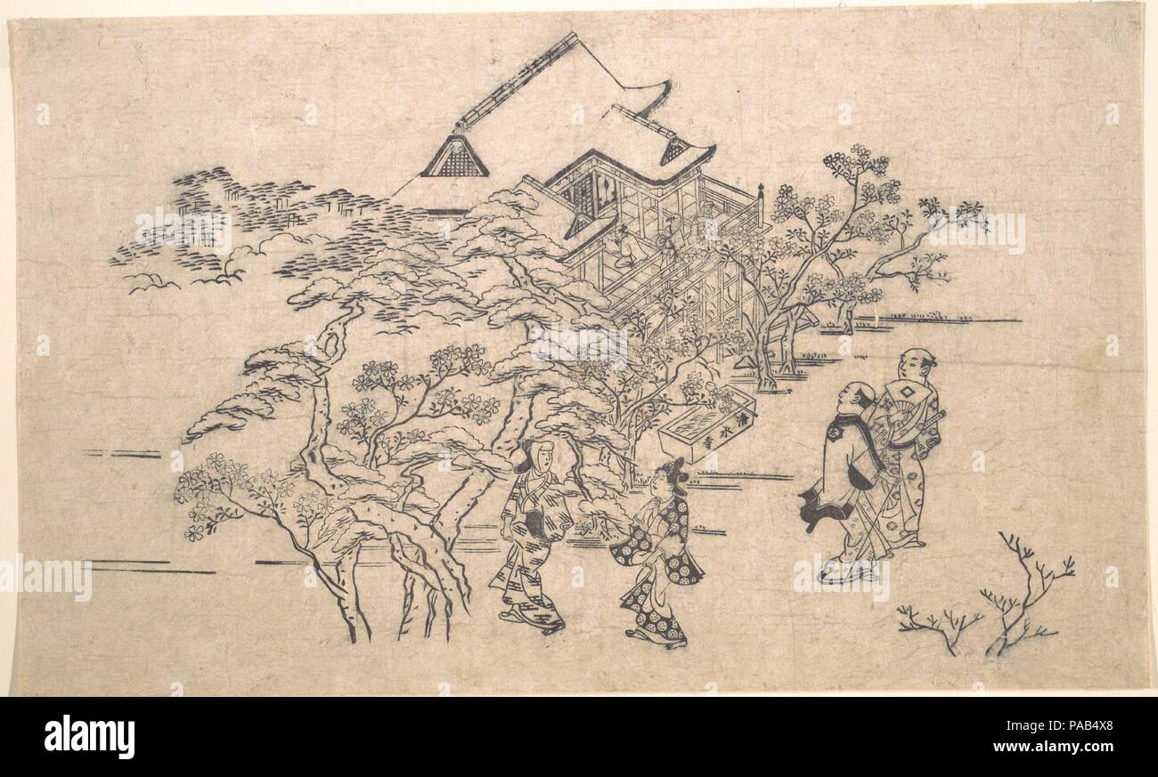 Kiyomidzu Temple in Kyoto. Artist: Hishikawa Moronobu (Japanese, died ...