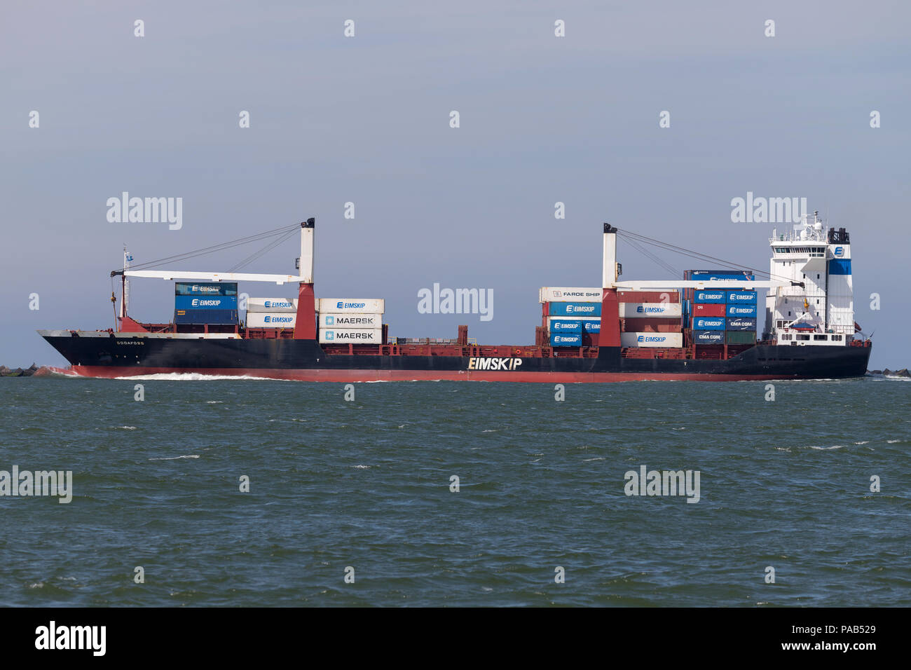 Container ship GODAFOSS outbound Rotterdam. Eimskip is the oldest and ...