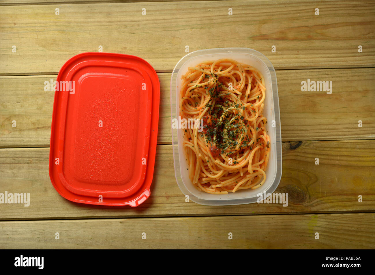 Plastic container pasta tomato sauce hi-res stock photography and ...