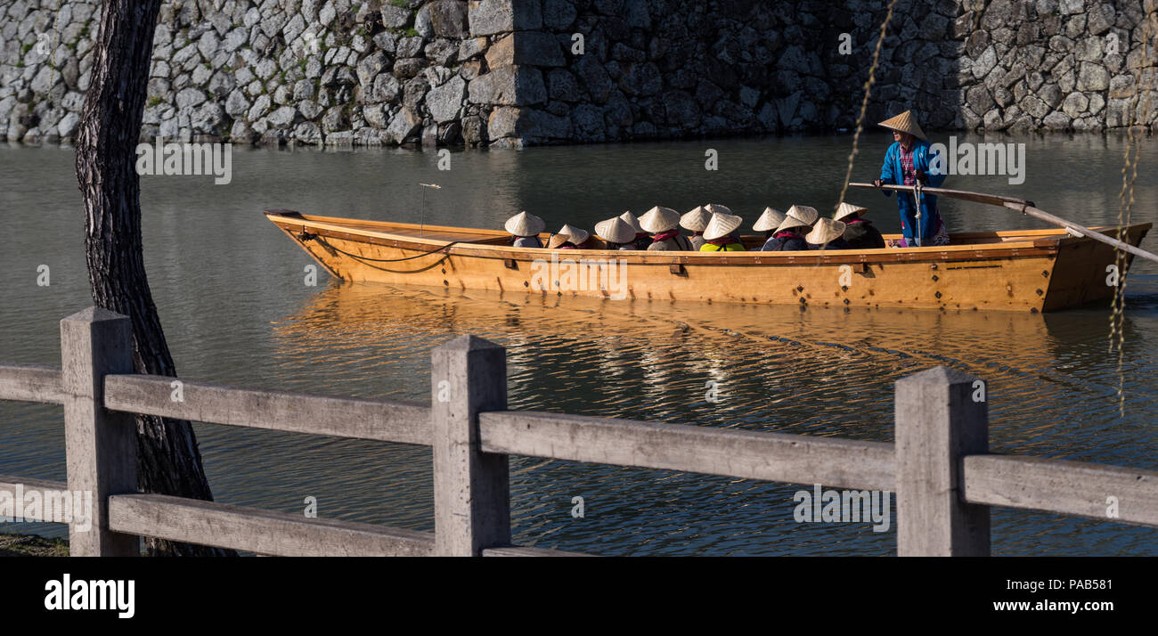 traditional Boat cruise in the moat of Himeji Castle, Himeji, Kobe ...